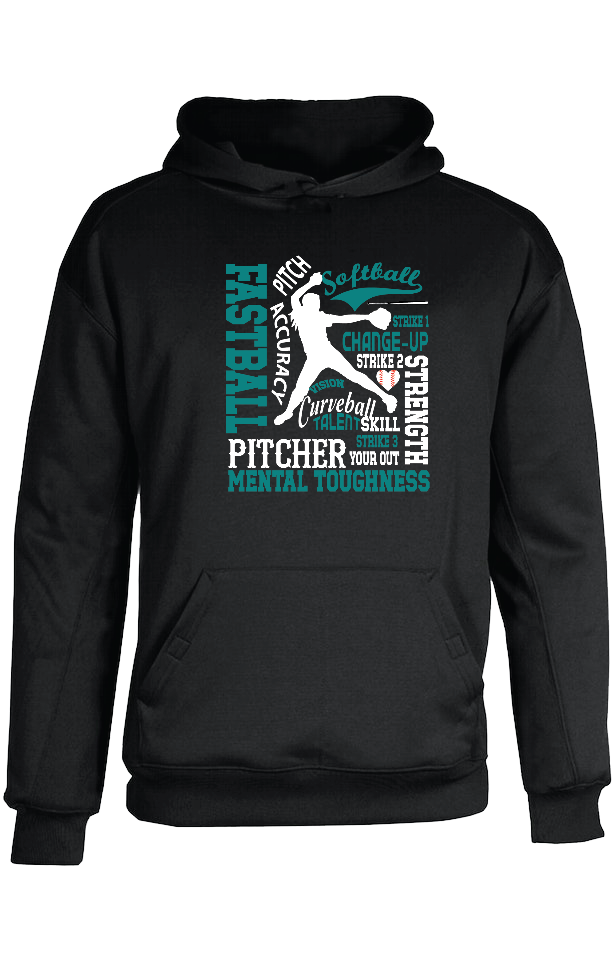 Black Pitcher Collage Hoodie Arsenal Sports Design LLC black-pitcher-collage-hoodie-arsenal-sports-design-llc